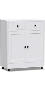 Amazon.com: JINKUR Metal Storage Cabinet with 2 Drawers and Adjustable ...