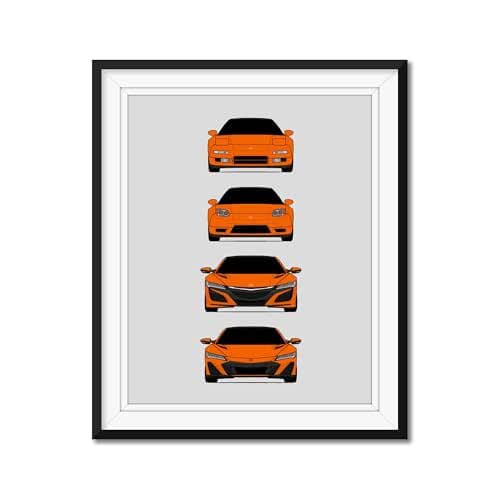 Amazon.com: Acura NSX (Honda NSX) Generations Inspired Poster Print ...