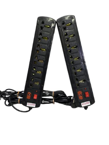 ISH 6A Spike Guard 6-Way Universal Socket with Single Switch (Black ...