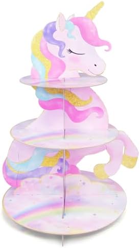 Amazon.com: 2Pack Unicorn Cupcake Stand Unicorn Birthday Party ...
