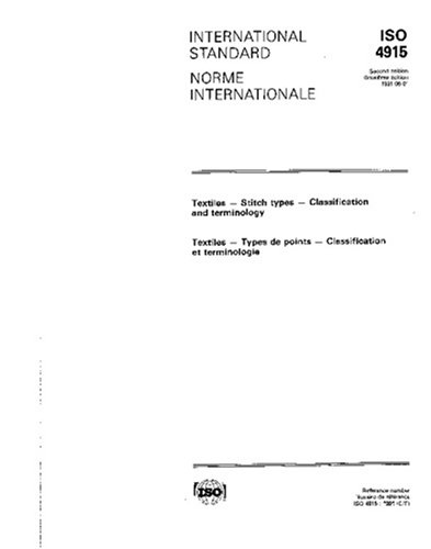 ISO 4915:1991, Textiles - Stitch types - Classification and terminology ...