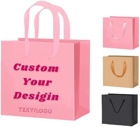 Amazon.com: 1-100 Pack Personalized Mini Gift Bags with Ribbon Handles ...