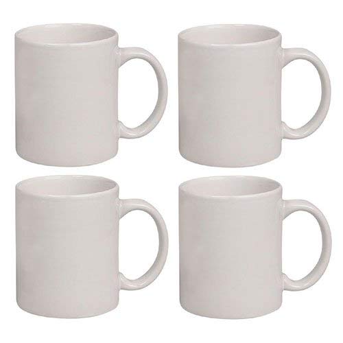 Buy Coffee Mug Simple Plain White 300ml 4 Mug Set Online at Low Prices ...