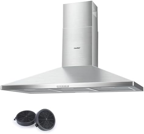 COMFEE' 90 cm Chimney Cooker Hood Class A+ Extractor Hood with LED and ...