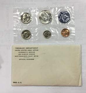 1965 no mint mark Special Mint Set Collection U.S. Mint Uncirculated at ...