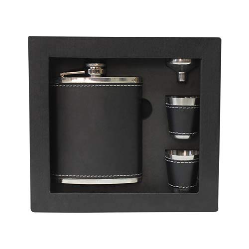 Sapriza Publicidad - Licorera de bolsillo de acero inoxidable 8 onzas recubierta con curpiel ...