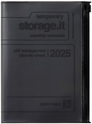 Amazon.co.jp: 手帳 2025 スケジュール帳 2024年12月始まり 月間ブロック B6 ストレージイット ブラック マークス ...