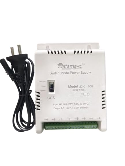 Datamaxx DX-108 CCTV Power Supply 8 Channel Camera DC 12V SMPS Support ...