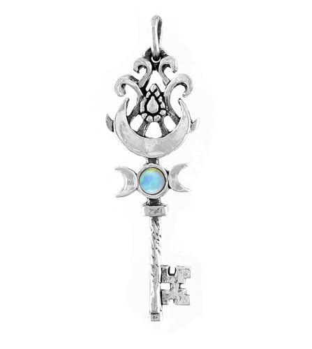 Amazon.com: Fancy Old-Fashioned Key Pendant With Triple Moon, Crescent ...