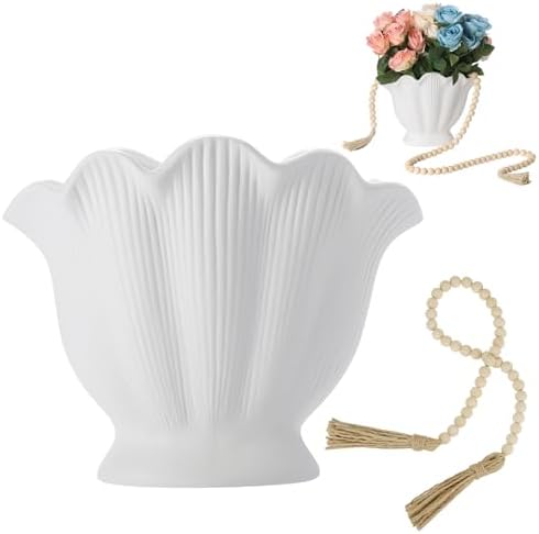 Amazon.com: SIETIOJI Seashell Vase for Living Room Decor,Funky Unique Vase Shell-Shaped Vase for ...