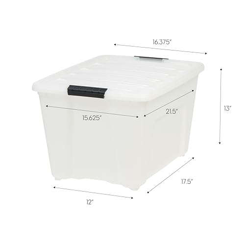 Snapklik.com : IRIS USA 6 Pack 53 Quart Stackable Plastic Storage Bins