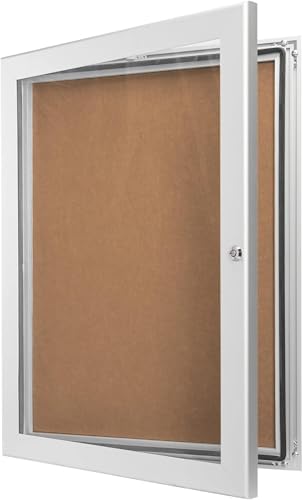 Amazon.com : corpuwn Locking Enclosed Bulletin Board Aluminum Cork Memo ...