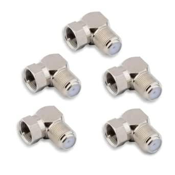 Amazon.com: 90 Degree Coaxial Connector, 5-Pack F Type Male to Female ...