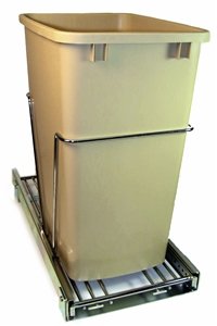 Amazon.com: Pull-Out Waste Container, 35 qt, w/FE Slides, Chrome/Almond ...