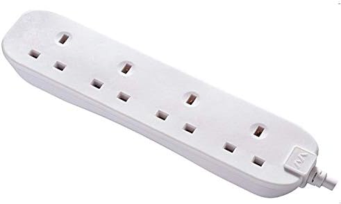 Masterplug Eight Socket Surge Protected Extension Lead, 2 Metres, White ...