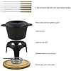 Amazon.com: Traditional Fondue Set Matte black enameled cast iron ...
