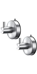 DGYB Suction Cup Hooks Set of 2 Suction Bathroom Hook for Wall Black ...