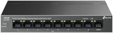 TP-Link LS109P 9-Port 10/100Mbps Desktop Ethernet Switch with 8-Port ...