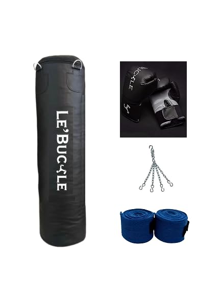 Buy Le Buckle PU Leather Filled Heavy Punching Bag with Hanging Chain ...