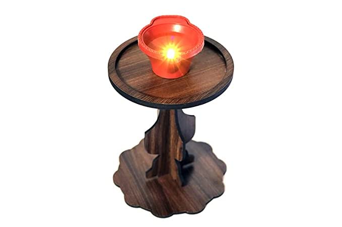 Buy VATSAL Diya Stand Wooden Traditional Deepam Stand Hand Crafted Diya ...