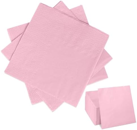 Amazon.com: 50 Pcs 3-ply Light Pink Napkins Disposable Pink Cocktail ...