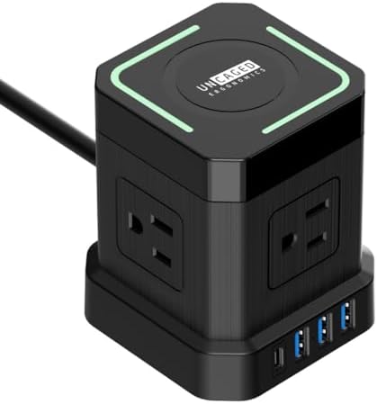 Amazon.com: Wireless Charger Cube Power Strip with USB Ports, Power ...