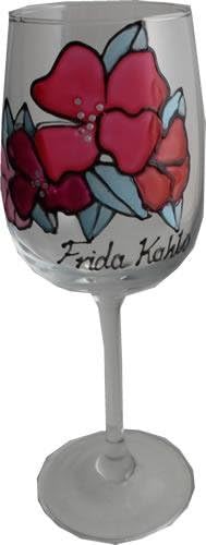 Amazon.com | Frida Kahlo Luxury Wine Glass with Crystals (Flower): Wine ...