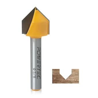 Amazon.com: POWERTEC 90 Degree V-Groove Router Bit - 5/8" Cutting ...