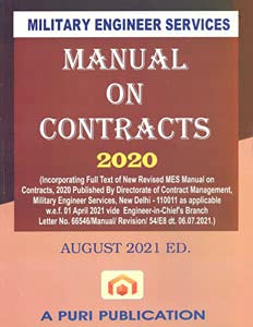Military Engineering Services Manual on Contracts 2020 - 2022/edition ...