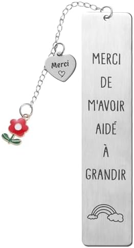 Cadeau Maîtresse d’École Marque Page avec Boîte “Merci de m'avoir aidé ...