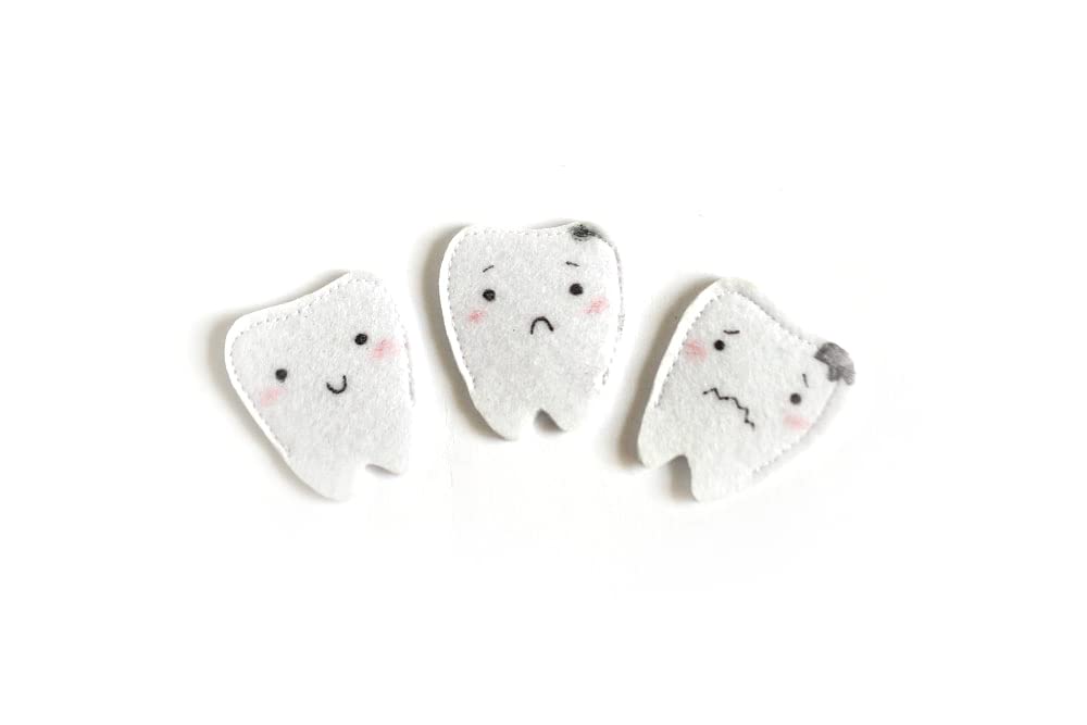 Amazon.com: Felt teeth finger puppets, 4x5cm tooth, Set of 3 : Handmade ...