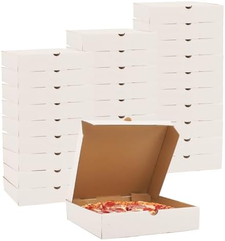 Amazon.com: White Kraft Pizza Boxes,30 Pack Small Corrugated Pizza ...