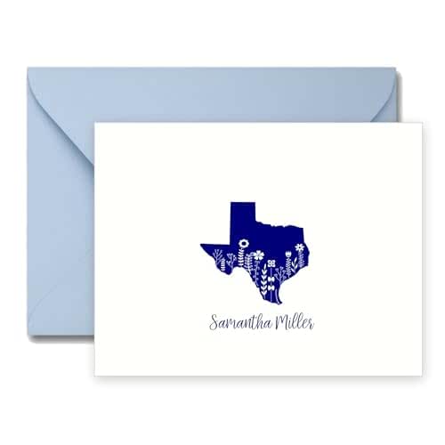 Amazon.com: Texas Note Cards Personalized with your Name, State ...