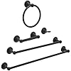Amazon.com: Amazon Basics 5 Piece Bathroom Set, Standard, Black : Home ...