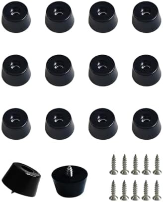 48PCS 4 Size Anti Scratch Screw-on Round Black Rubber Feet Bumpers Pads ...