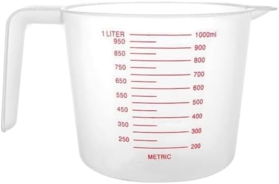 Measuring Cup with Handle, 1 Litre, Clear Plastic, BPA Free, Stackable ...