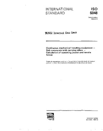 ISO 5048:1989, Continuous mechanical handling equipment - Belt ...