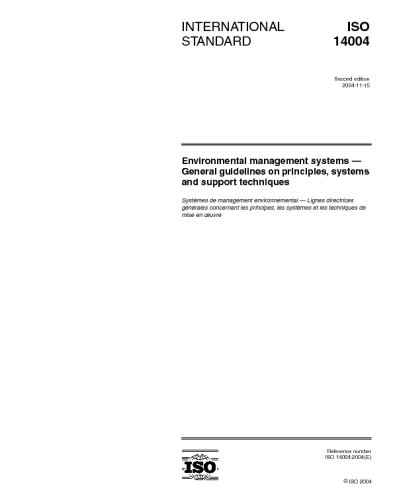 ISO 14004:2004, Environmental management systems - General guidelines ...