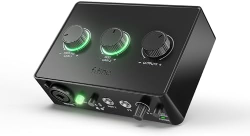 FIFINE Computer Audio Interface with XLR Microphone Input,Monitor jack ...