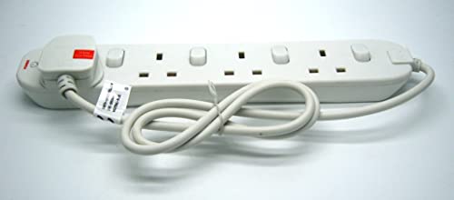 Masterplug 4 Gang Individually Switched Extension Socket Lead, 1m Cable ...