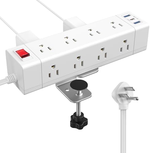 Amazon.com: Desk Clamp Power Strip with PD 20W USB C, JXGUCAT Removable ...