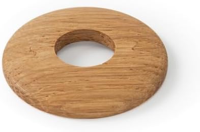 2 X 15mm Solid Oak Colour Wooden Wood Radiator Pipe Collars Cover Floor ...