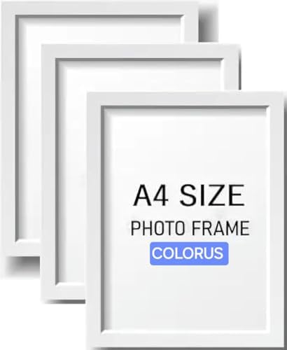 A4 Size Photo Frames for Wall Decoration, Set of 4, White texture ...