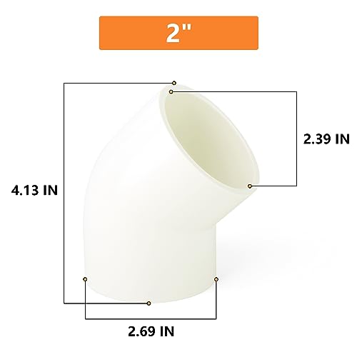 Snapklik.com : GASHER 8PCS PVC Pipe Fitting 2 PVC 45 Degree Elbow