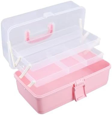 Amazon.com: TNHQH Pink Craft Storage Box Organizer - 3 Layer Handle ...