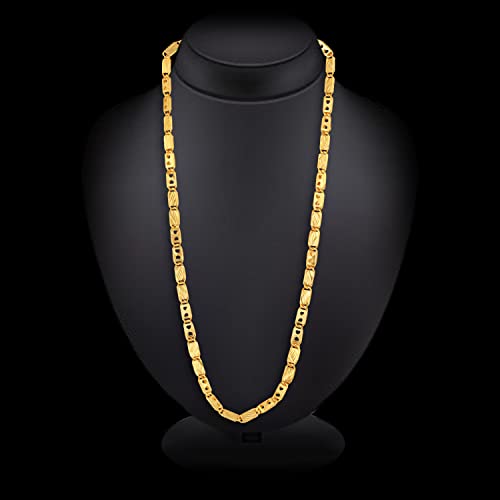 Buy MEENAZ Chain for Men Boys Husband gents boyfriend Stylish golden ...