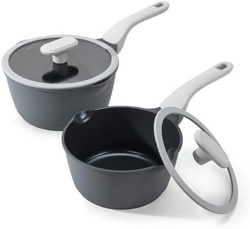 Amazon.com: PRICUSIS Nonstick Saucepan Set with Lids, 2QT and 2.7QT ...