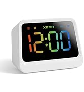 Xech Digital Alarm Clock with Bluetooth Speaker, Dual Loud Alarms, LED ...