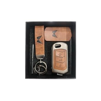 MAHINDRA Metal Car Key Cover with Leather for THAR | BOLERO | SCORPIO ...
