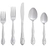 Amazon.com | RiverRidge Rose Monogrammed Flatware Set 46 Piece ...